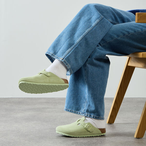 BIRKENSTOCK BOSTON SUEDE FADED LIME VERDE - MUJER | Courir.es